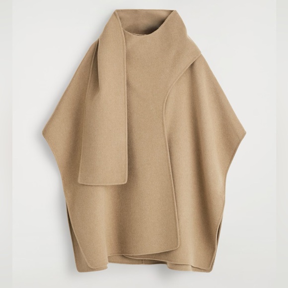 COS | Jackets & Coats | Cos Doublefaced Wool Scarf Cape Camel | Poshmark